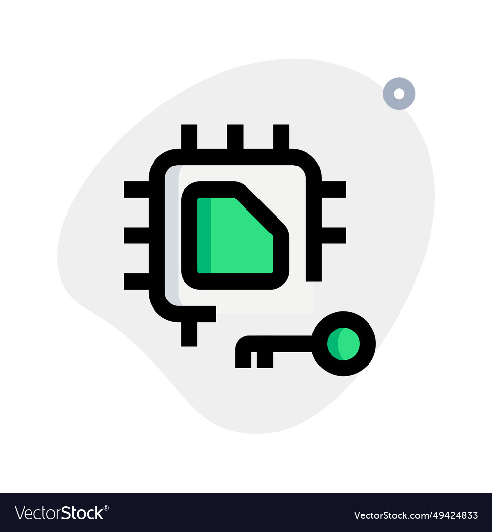 Microchip With Lock Feature For Encryption Vector Image