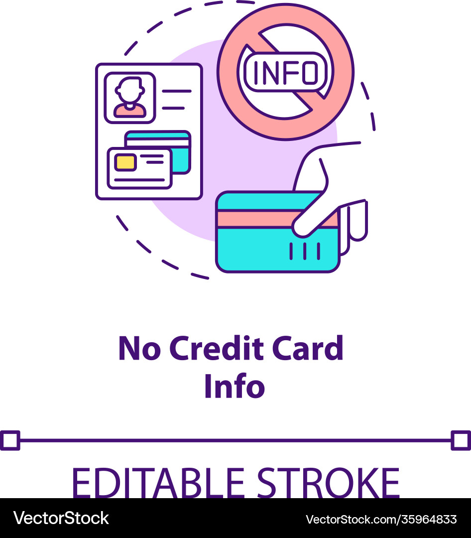 No credit card info concept icon Royalty Free Vector Image