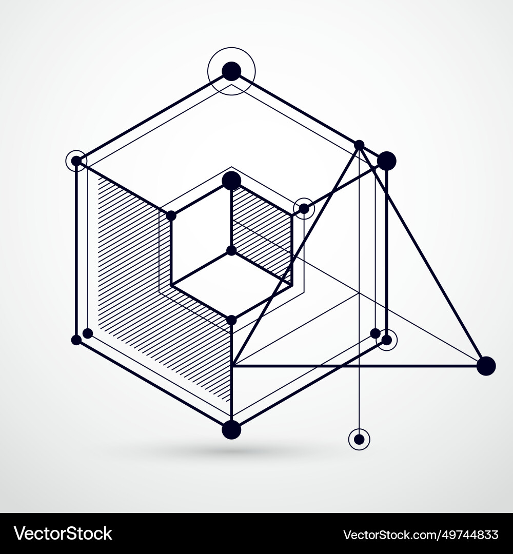 Technical blueprint black and white digital Vector Image