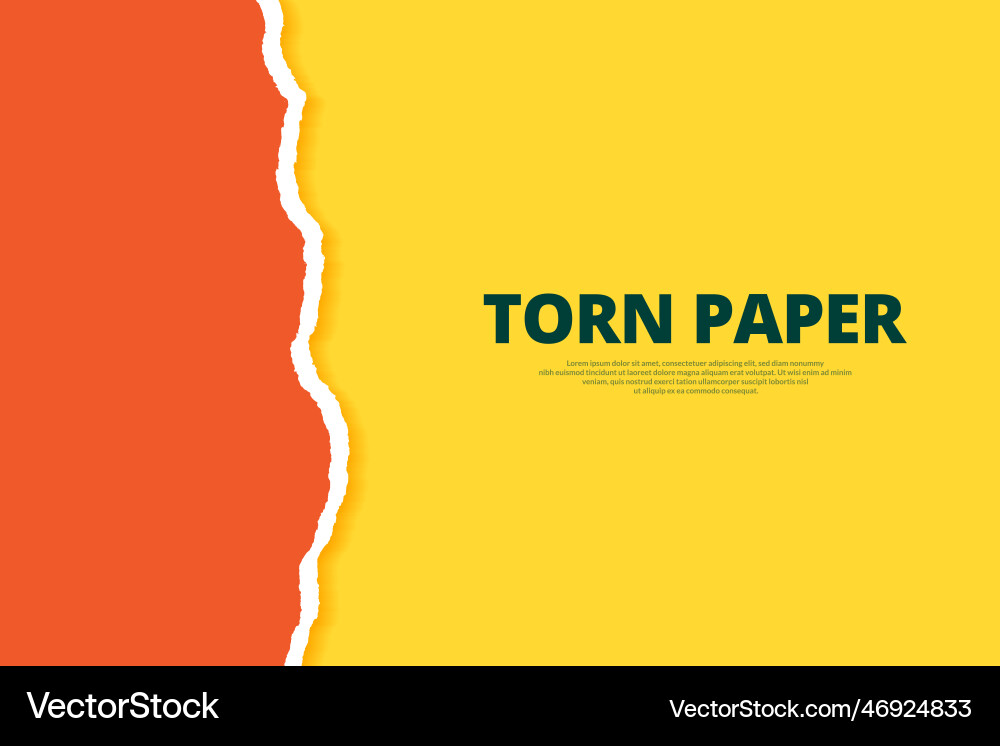 Torn paper orange and yellow background Royalty Free Vector