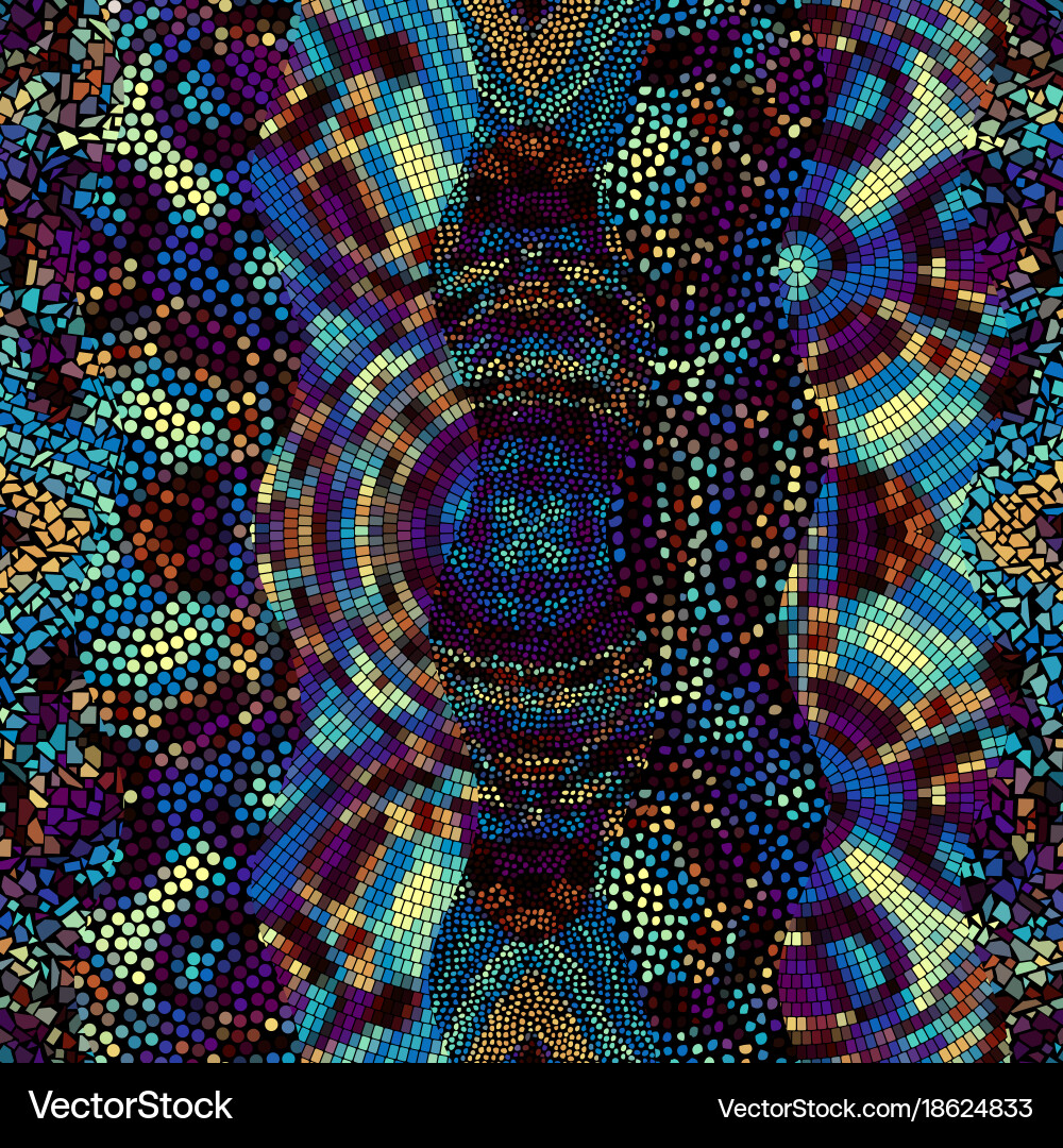 Waves of ornamental mosaic tile patterns Vector Image