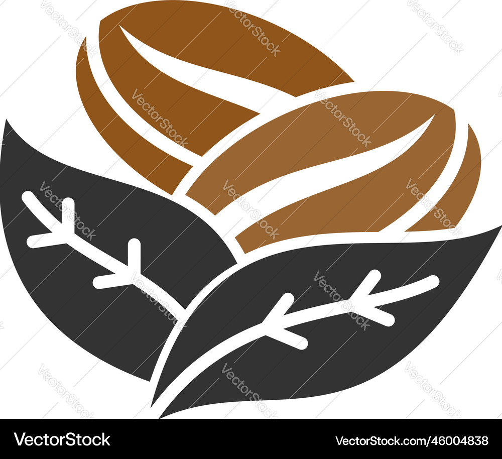 Coffee shop logo cup and been Royalty Free Vector Image