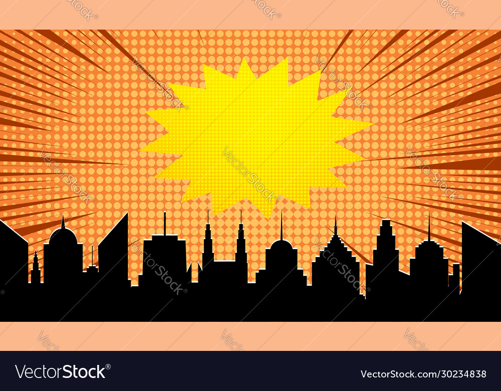 Comic explosive template Royalty Free Vector Image