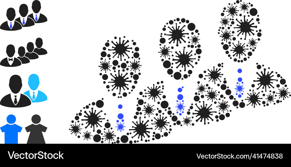 Covid manager team composition icon and similar Vector Image