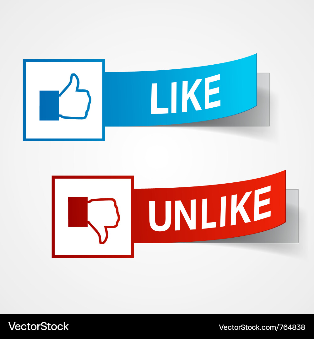 Like and unlike symbols Royalty Free Vector Image
