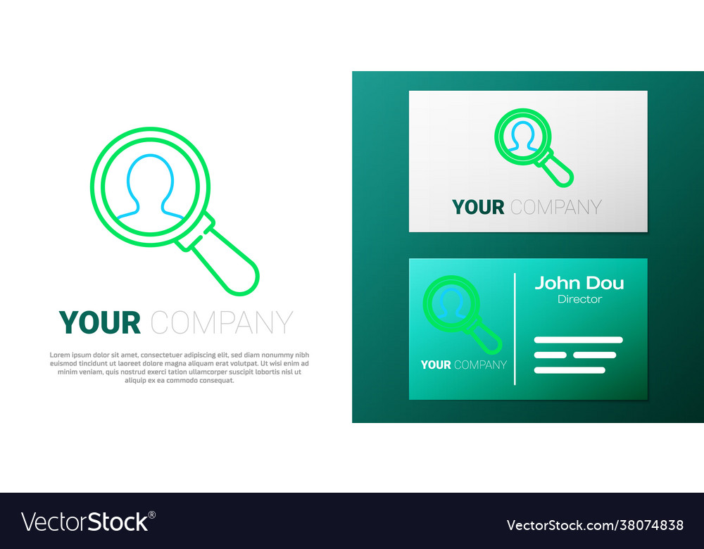 Line Magnifying Glass For Search A People Icon Vector Image