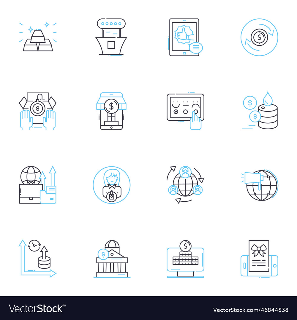 Marketing strategy linear icons set segmentation Vector Image