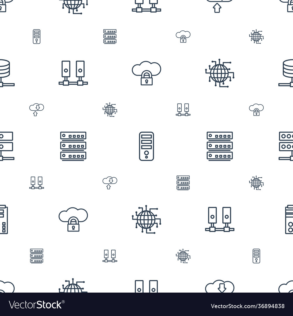 Server icons pattern seamless white background Vector Image