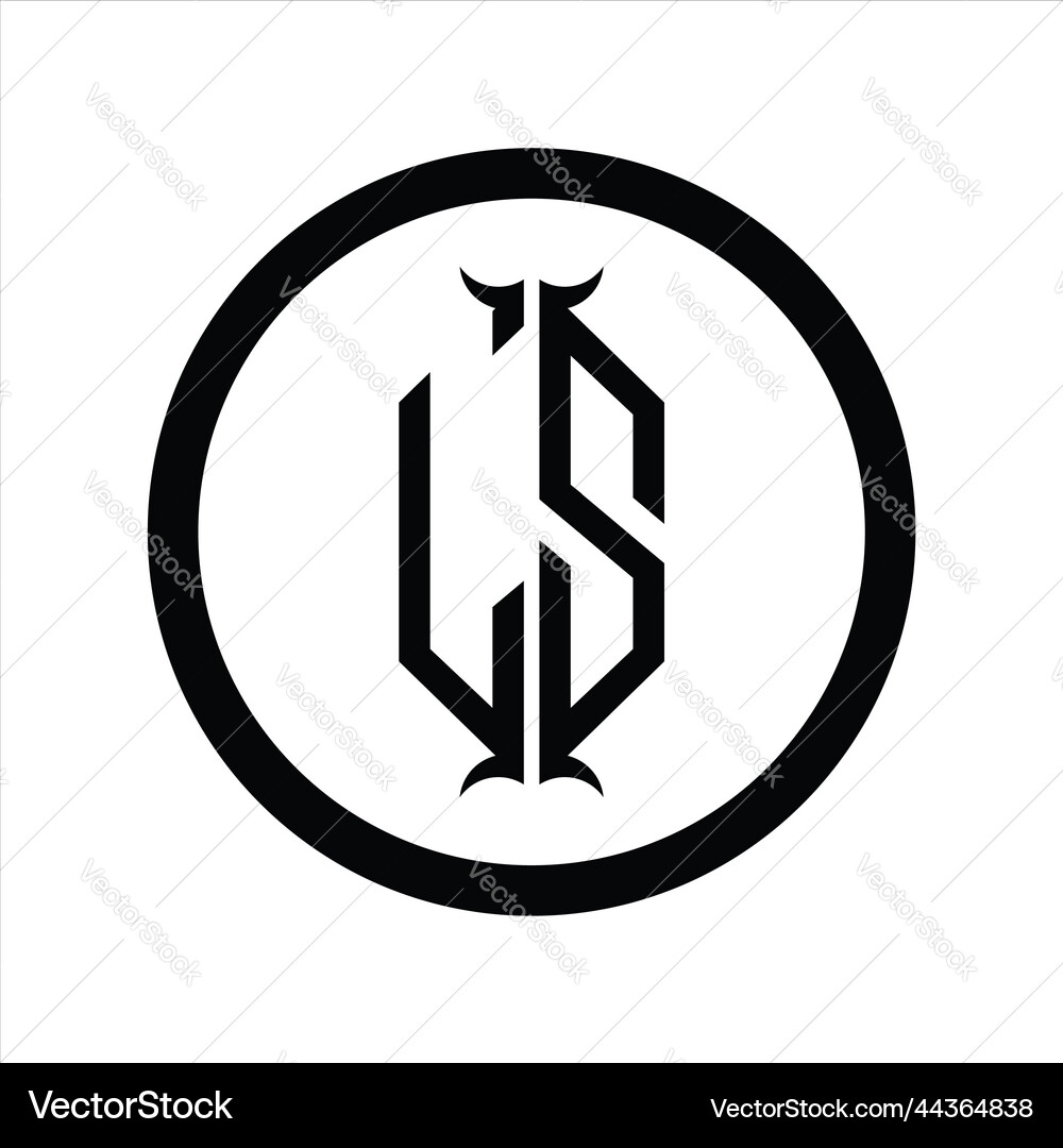 Sl logo monogram letter with hexagon horn shape Vector Image