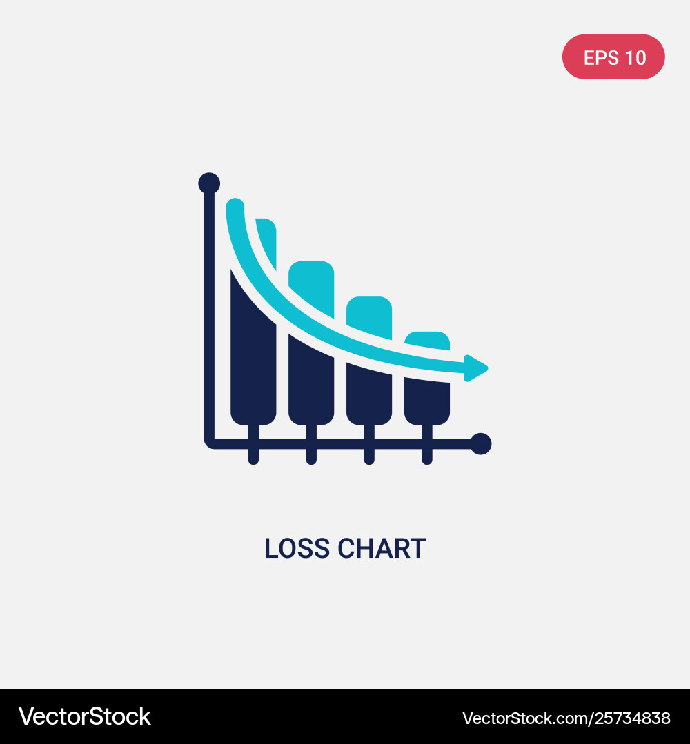 Two color loss chart icon from business concept Vector Image