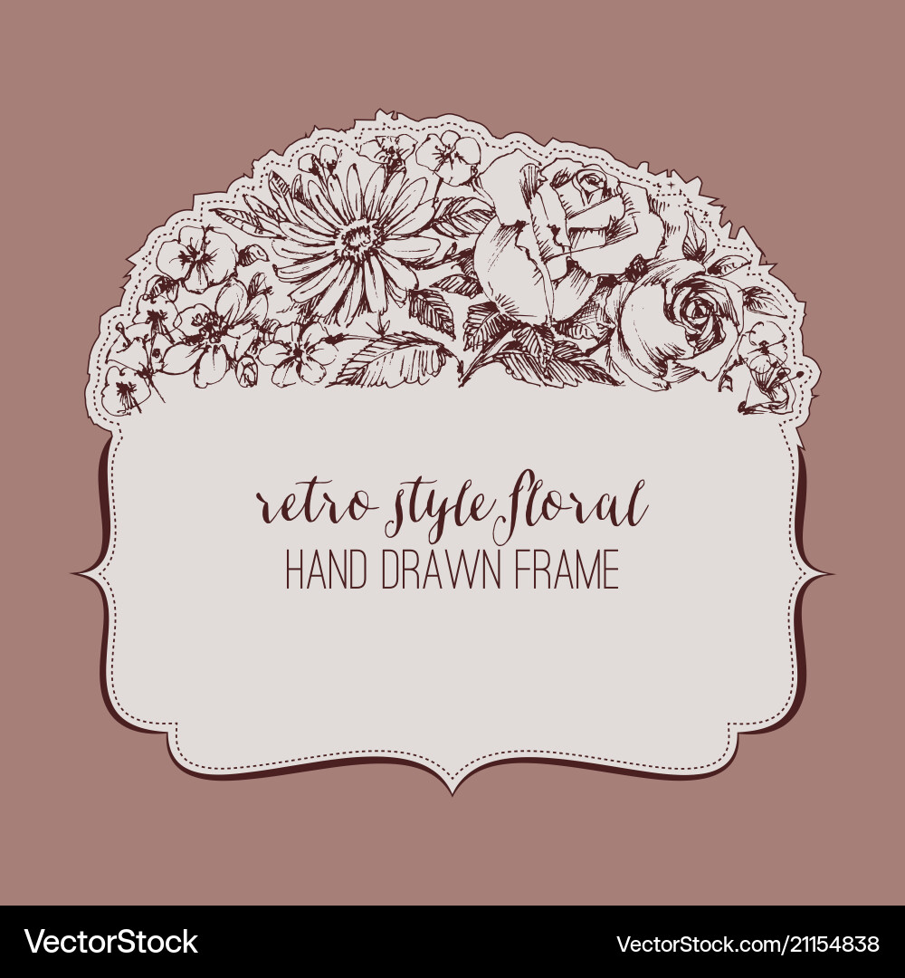 Vintage style floral frame Royalty Free Vector Image