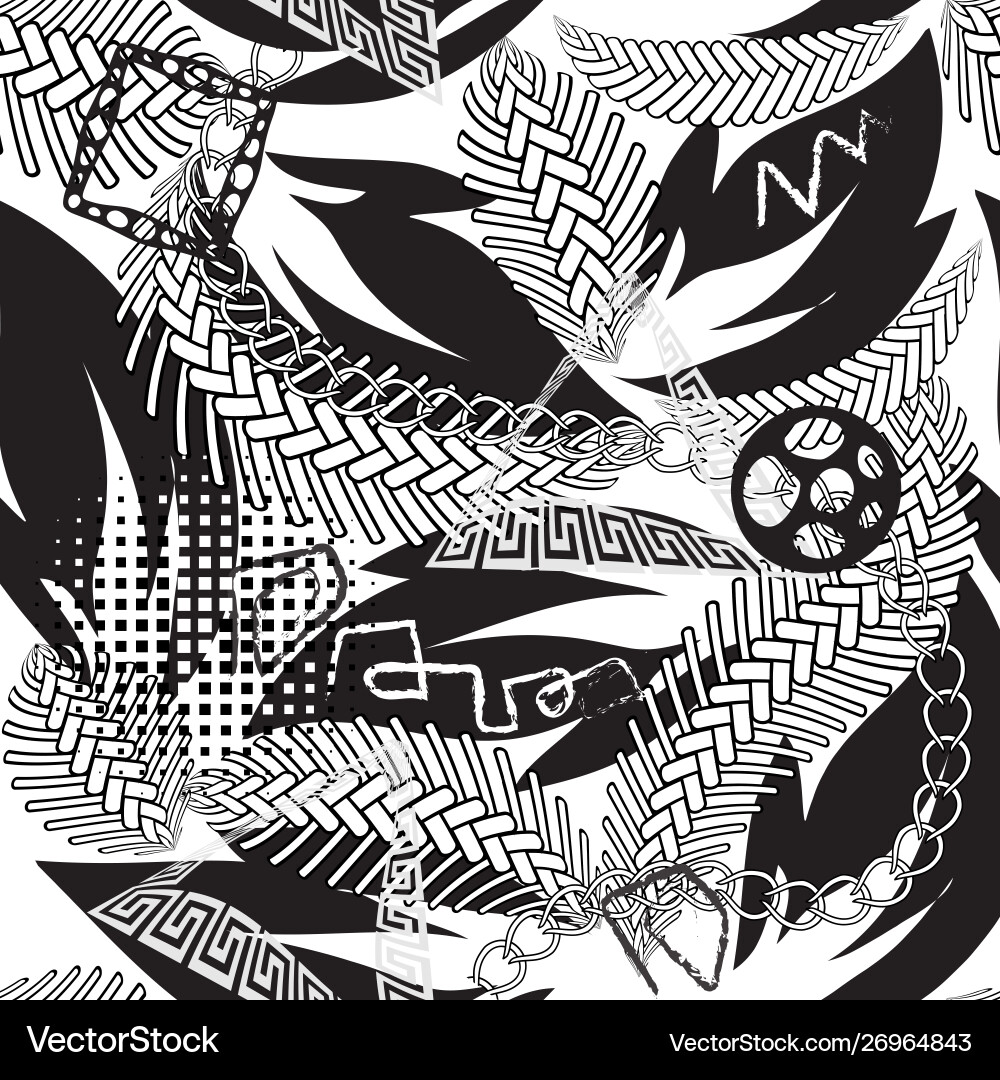 Abstract modern black and white floral Royalty Free Vector