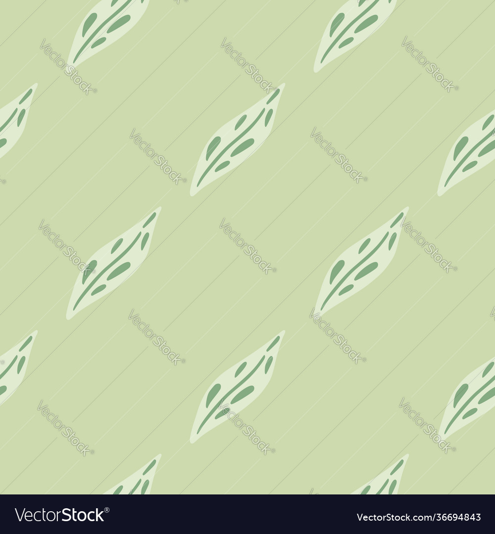 Botanic seamless pattern with simple doodle green Vector Image