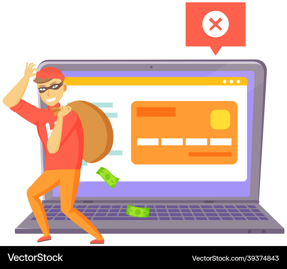 Ddos attack on website man hacker stand near big Vector Image