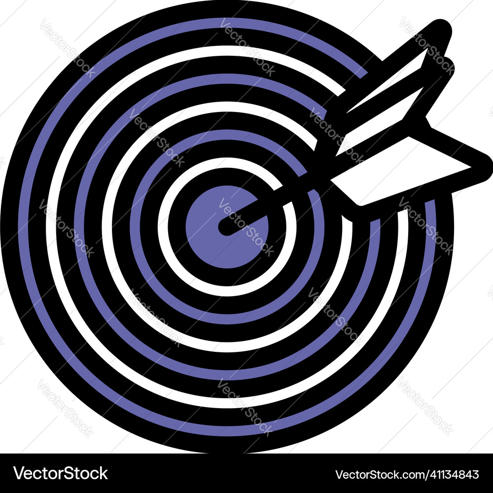 Icon of target with dart Royalty Free Vector Image