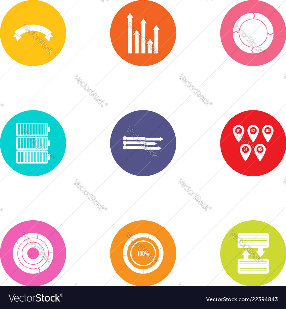 Improve the scheme icons set flat style Royalty Free Vector