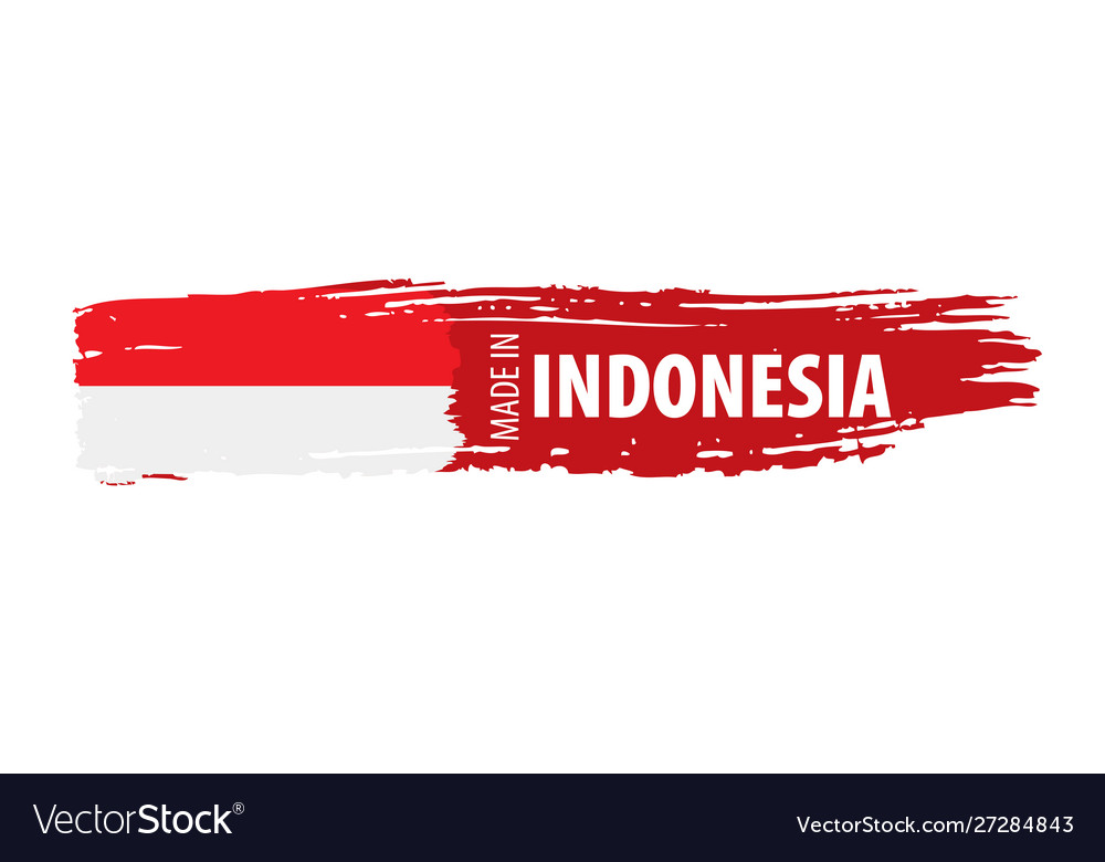 Indonesia flag on a white Royalty Free Vector Image
