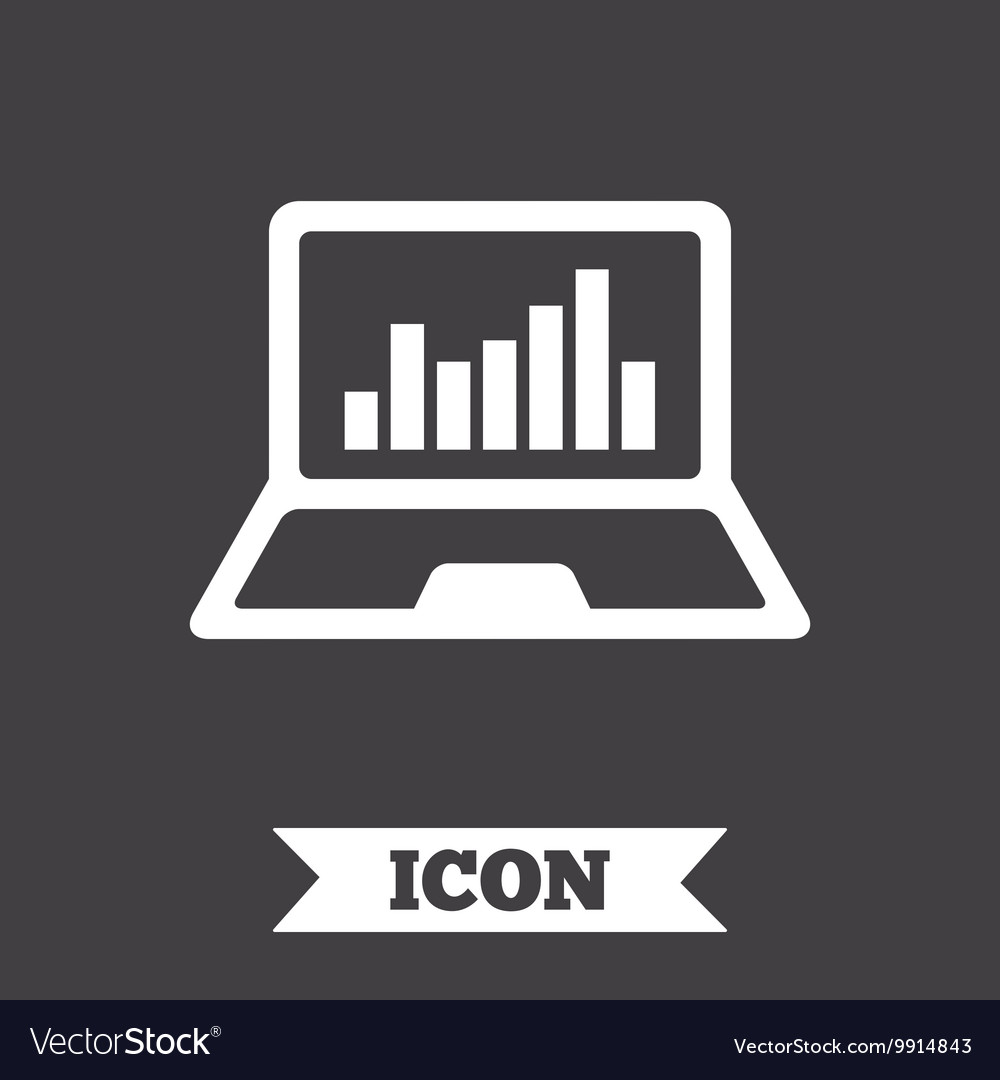 Laptop sign icon notebook pc with graph symbol Vector Image
