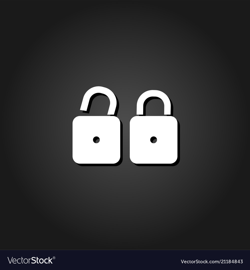Locks icon flat Royalty Free Vector Image - VectorStock