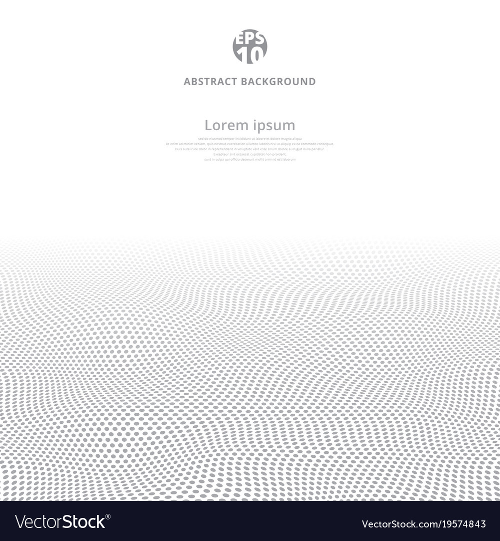 Polka dot wave gray pattern texture perspective Vector Image
