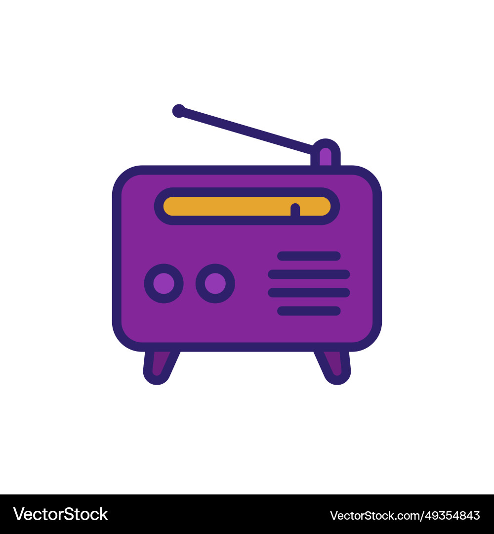 Radio fm tuner icon with outline Royalty Free Vector Image