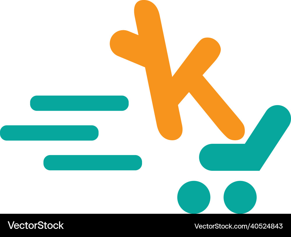 Shopping cart icon for k Royalty Free Vector Image