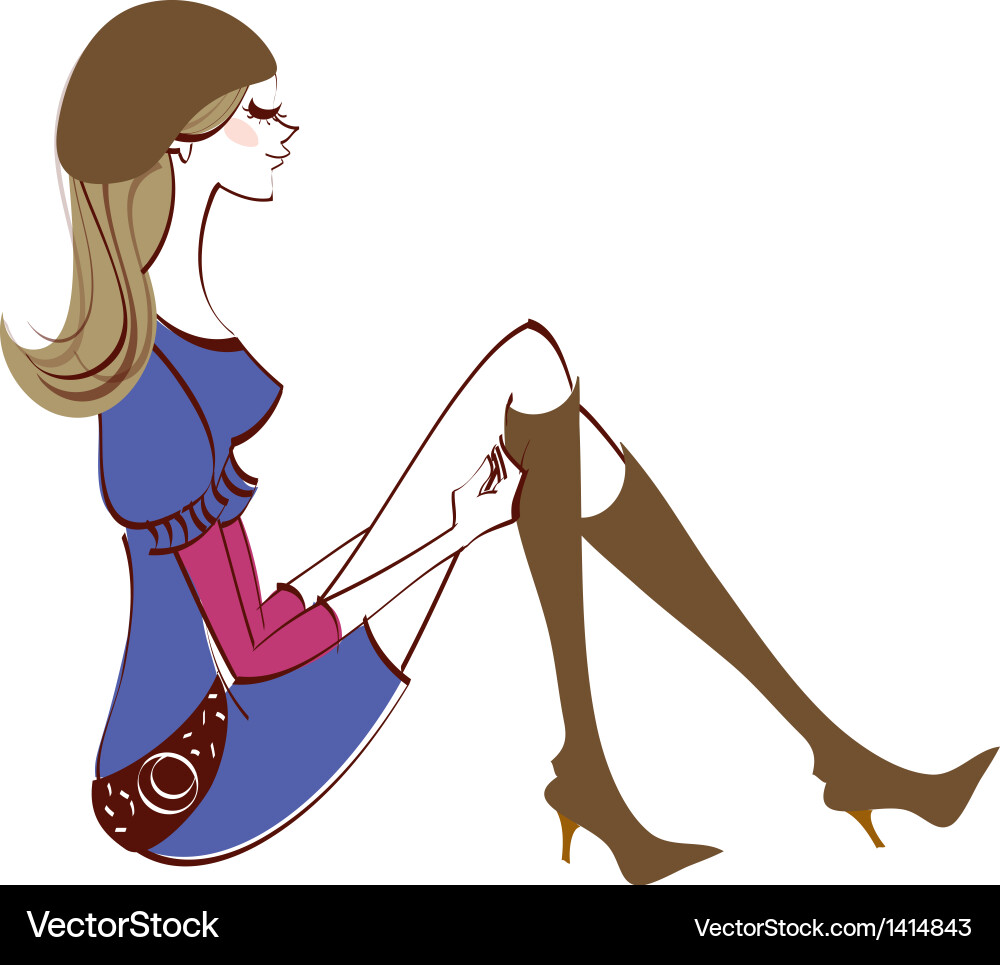 Side view of woman Royalty Free Vector Image - VectorStock