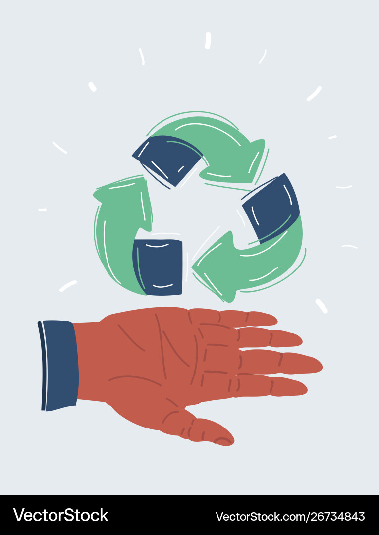 Sketch doodle recycle reuse symbol Royalty Free Vector Image