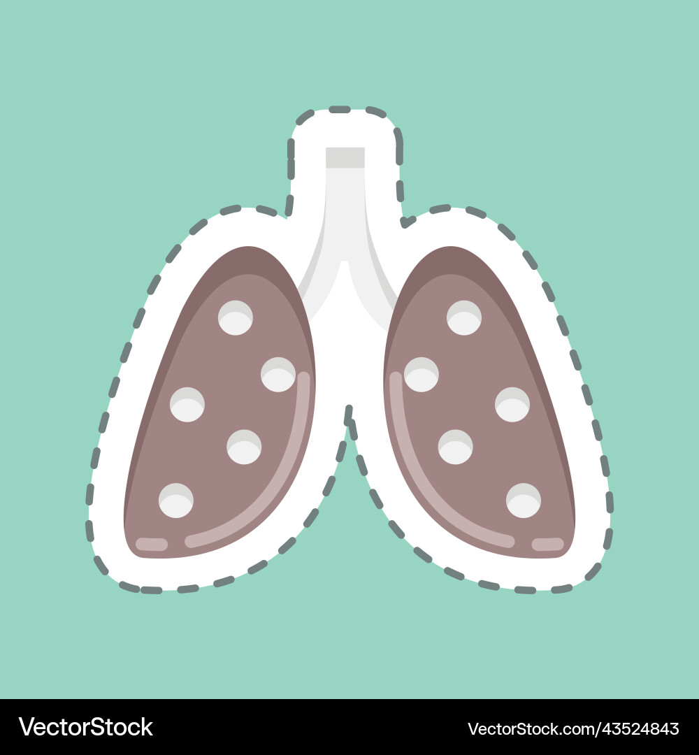 Sticker line cut pneumonia suitable for flu Vector Image