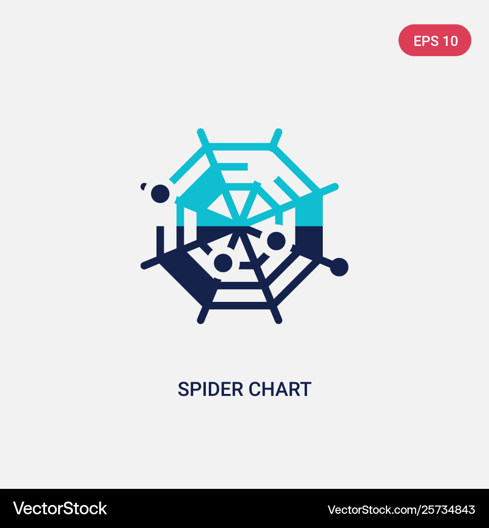 Two color spider chart icon from business concept Vector Image
