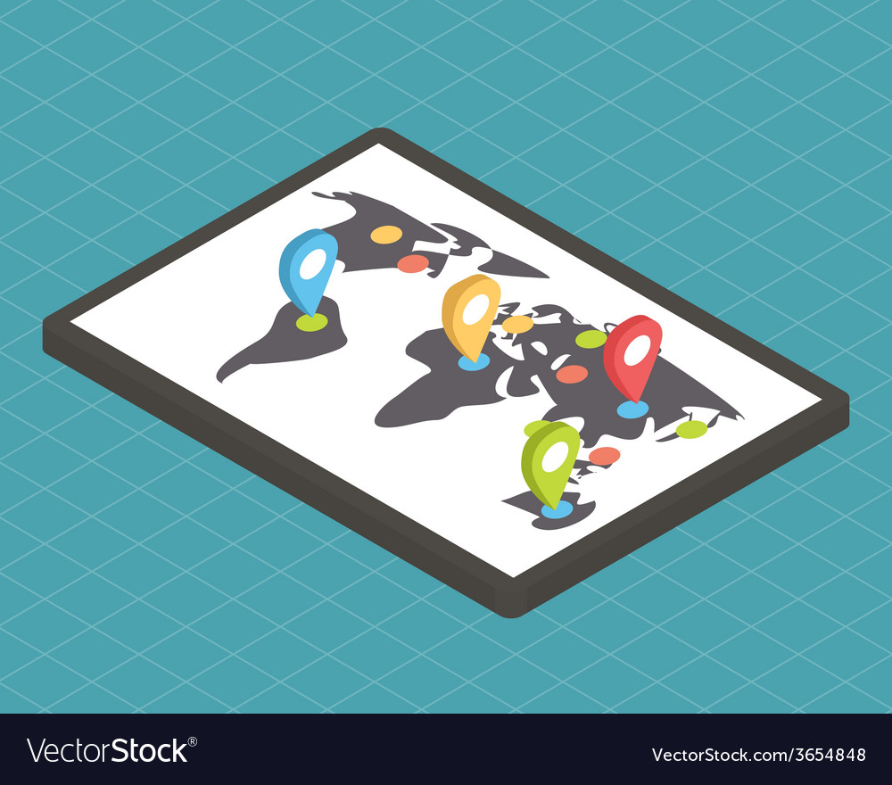 Isometric 3d map Royalty Free Vector Image - VectorStock