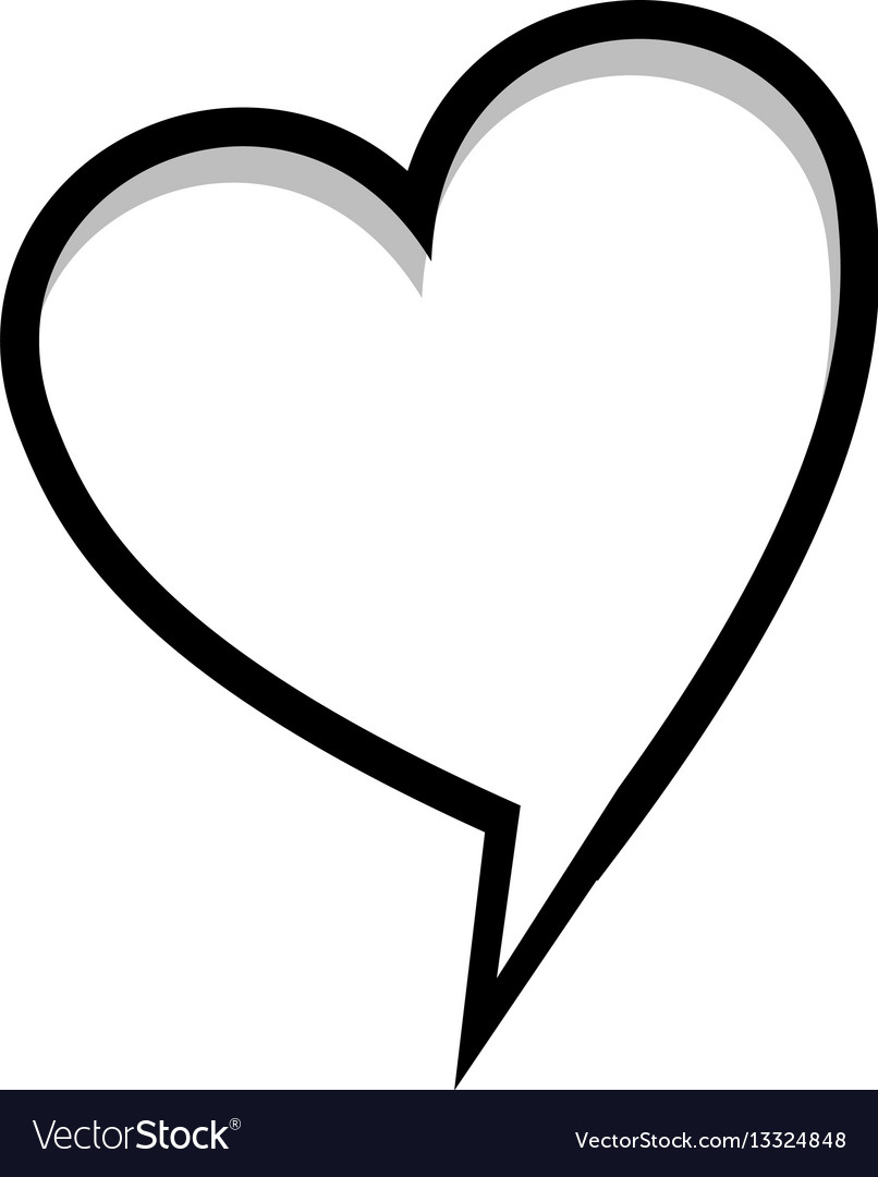 Monochrome silhouette heart shape dialog box Vector Image Monochrome silhouette heart shape dialog box Vector Image
