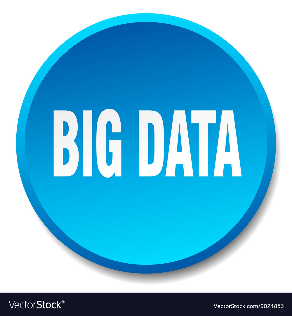Big data blue round flat isolated push button Vector Image