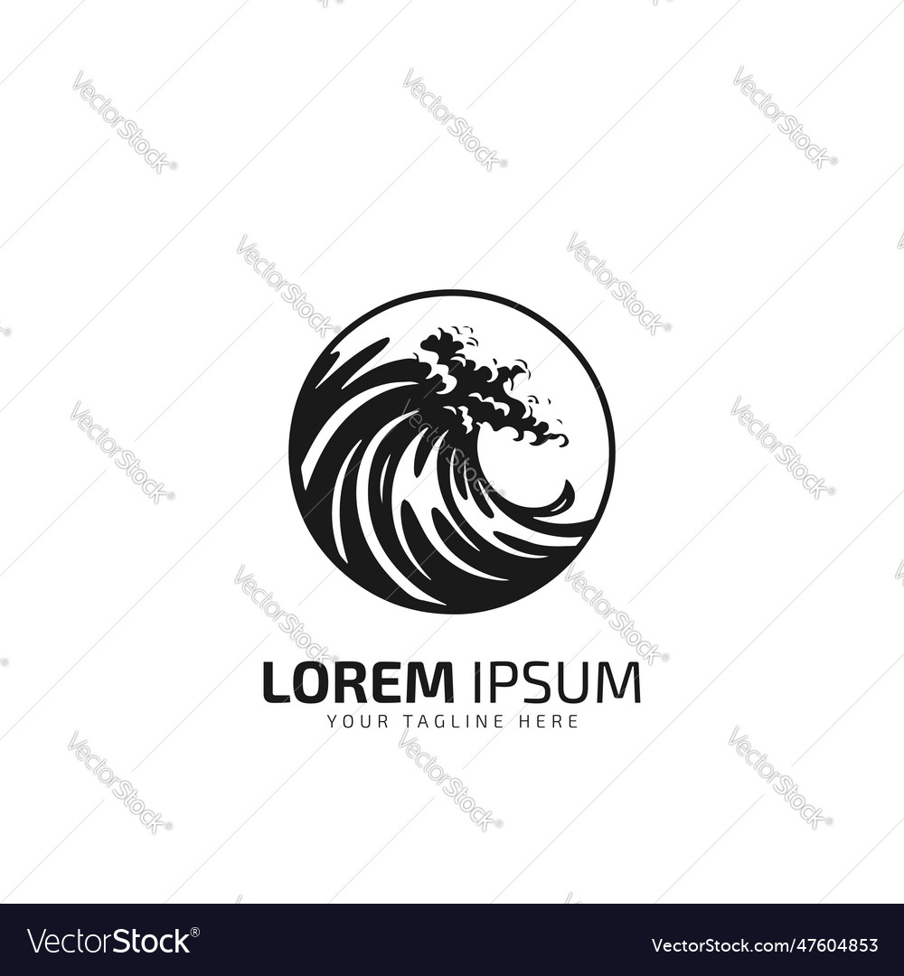 Circle waves logo template Royalty Free Vector Image