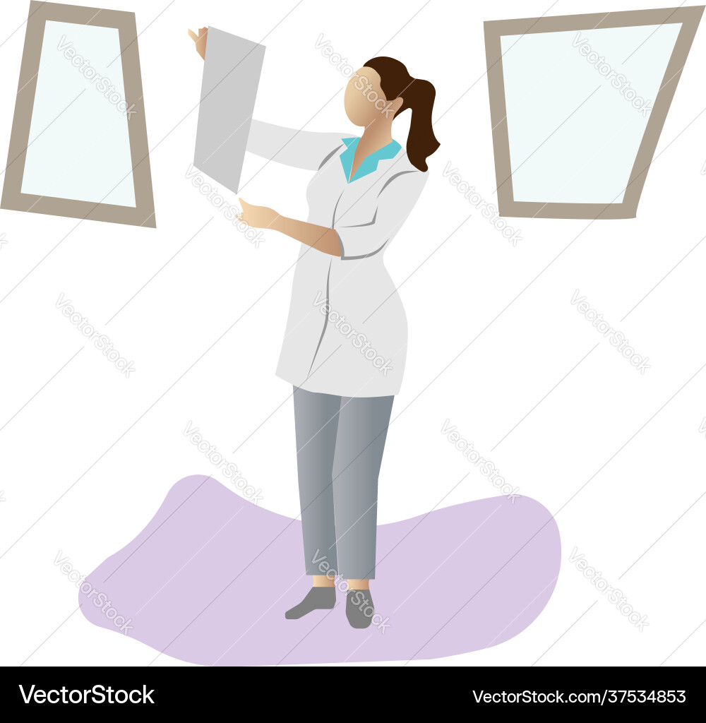 Doctor examines results patients Royalty Free Vector Image