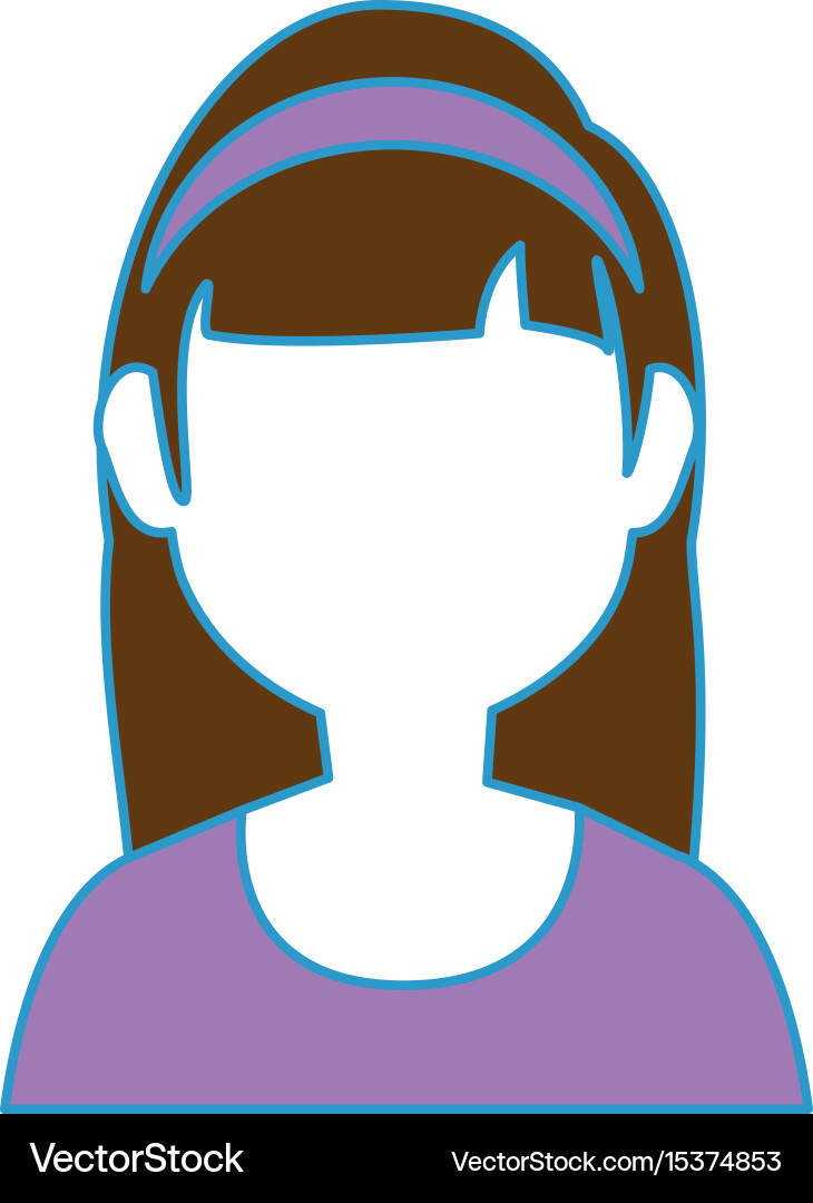 Girl face cartoon Royalty Free Vector Image - VectorStock