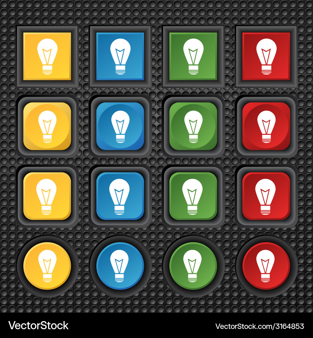 Light lamp sign icon idea symbol lightis on set Vector Image
