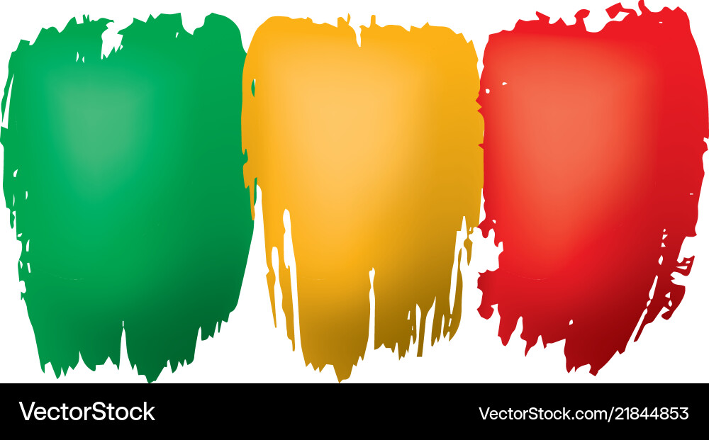 Mali flag on a white Royalty Free Vector Image