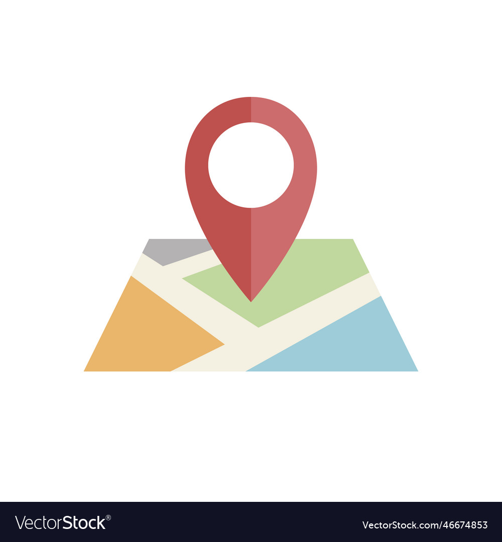 Map pointer flat icon location destination pin Vector Image