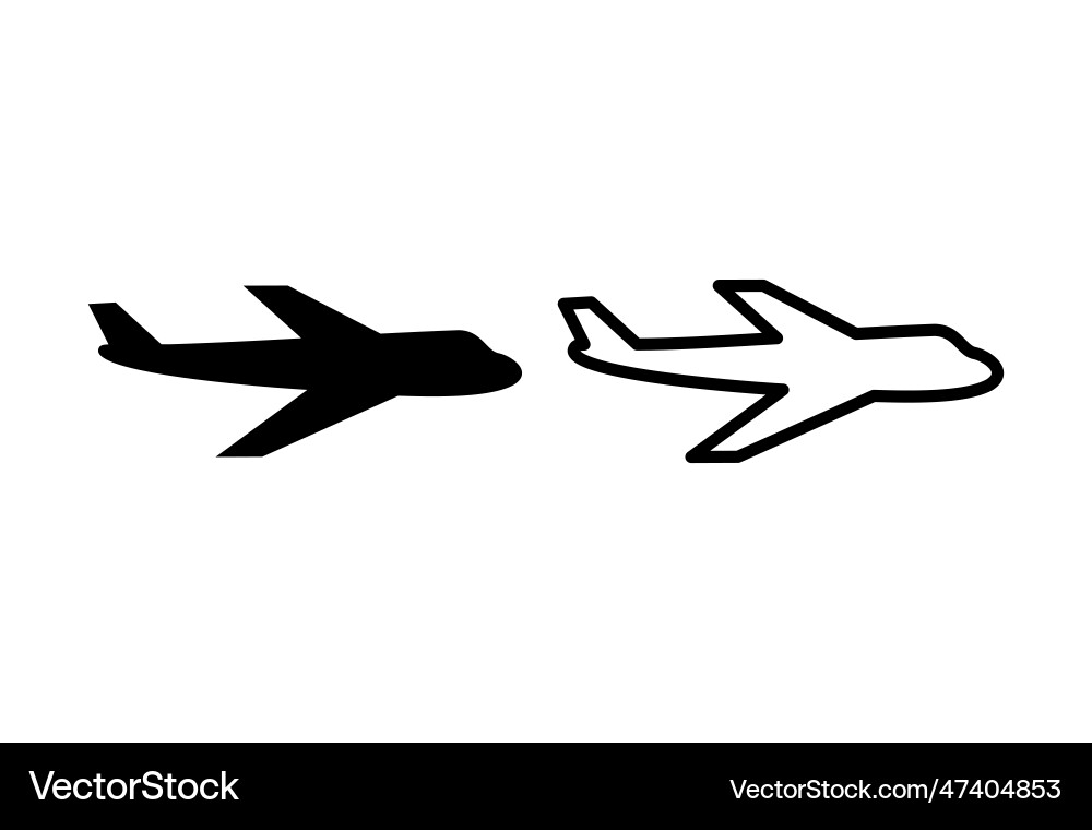 Plane icon set airplane icon flight transport Vector Image