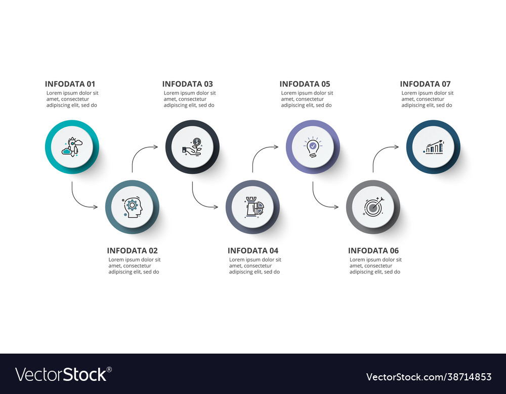 Process chart business data visualization Vector Image