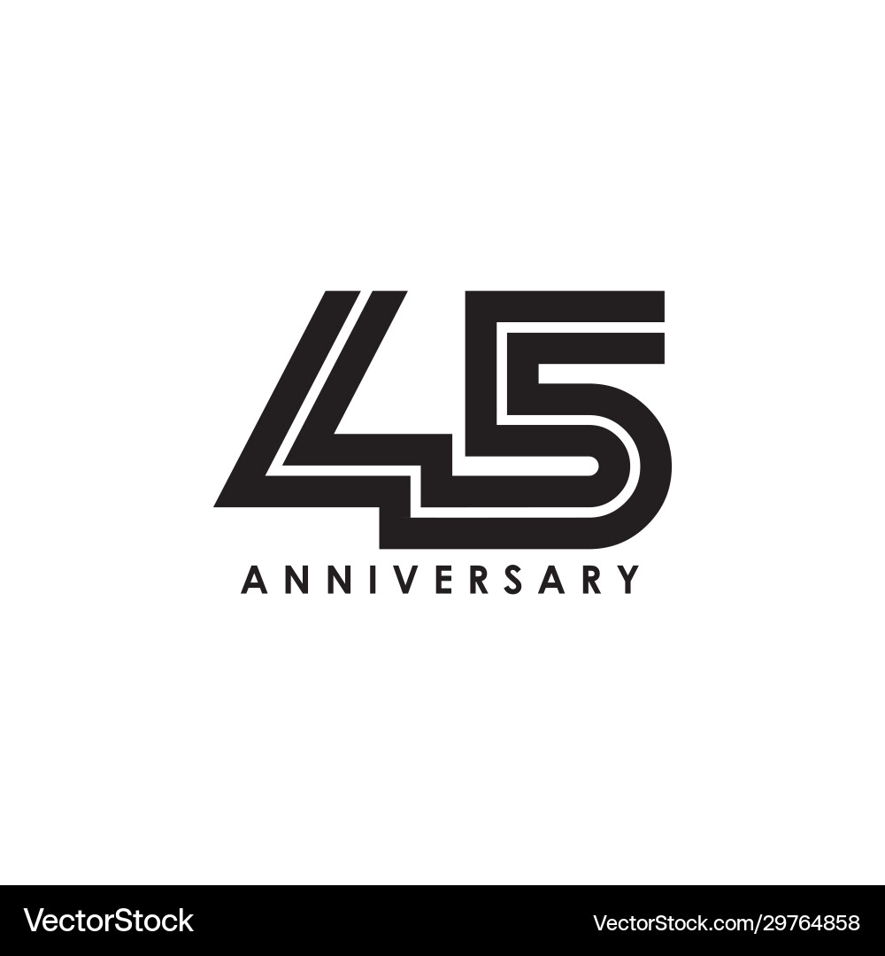 45th year anniversary emblem logo design template Vector Image