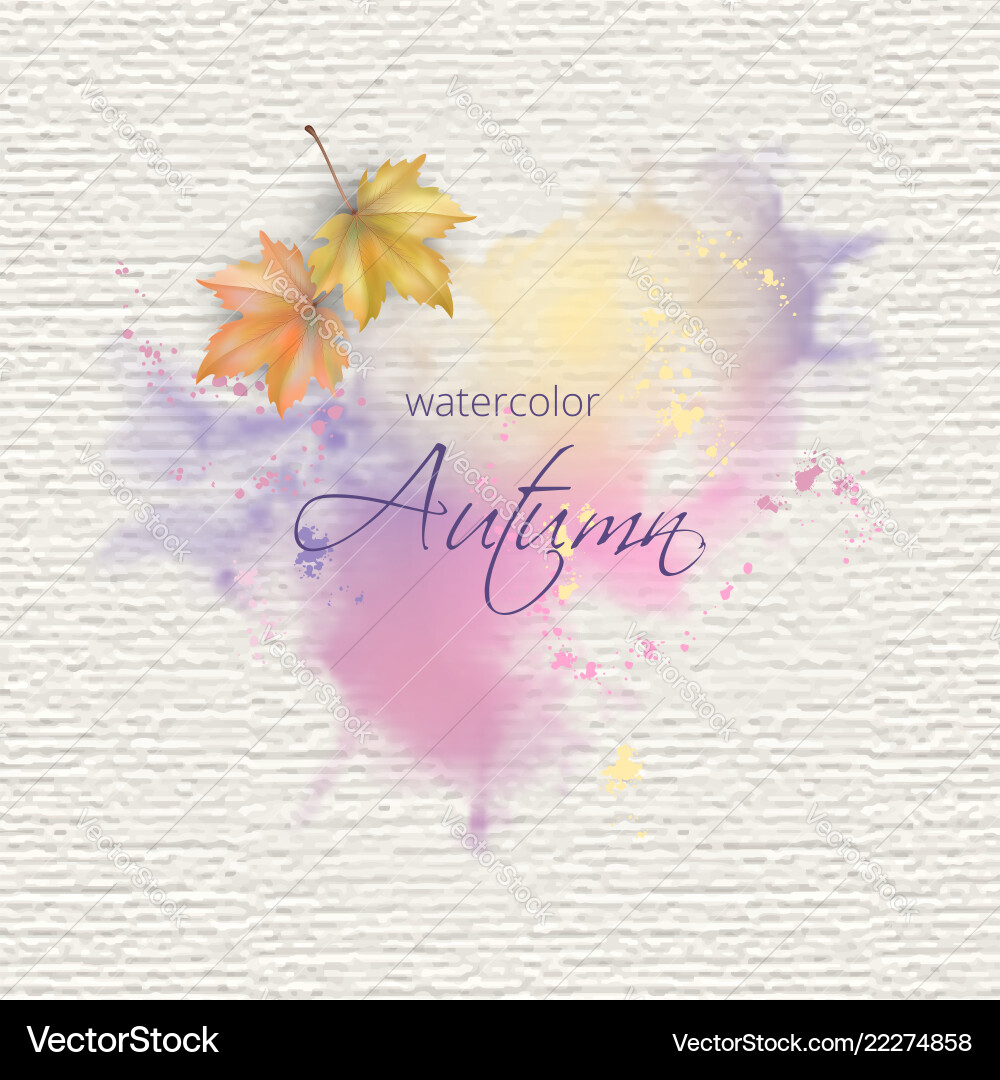 Autumn watercolor splash Royalty Free Vector Image