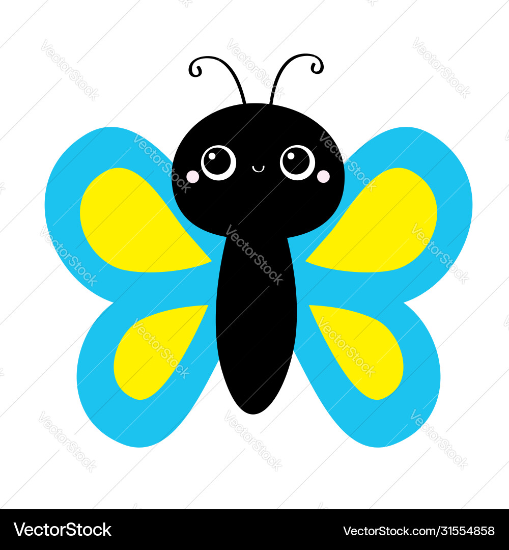 Butterfly flying insect icon bakids collection Vector Image