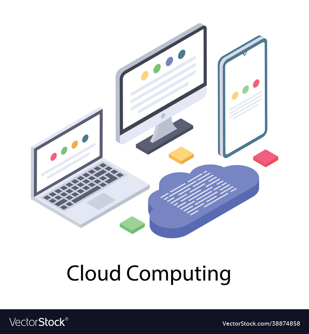 Cloud computing devices Royalty Free Vector Image