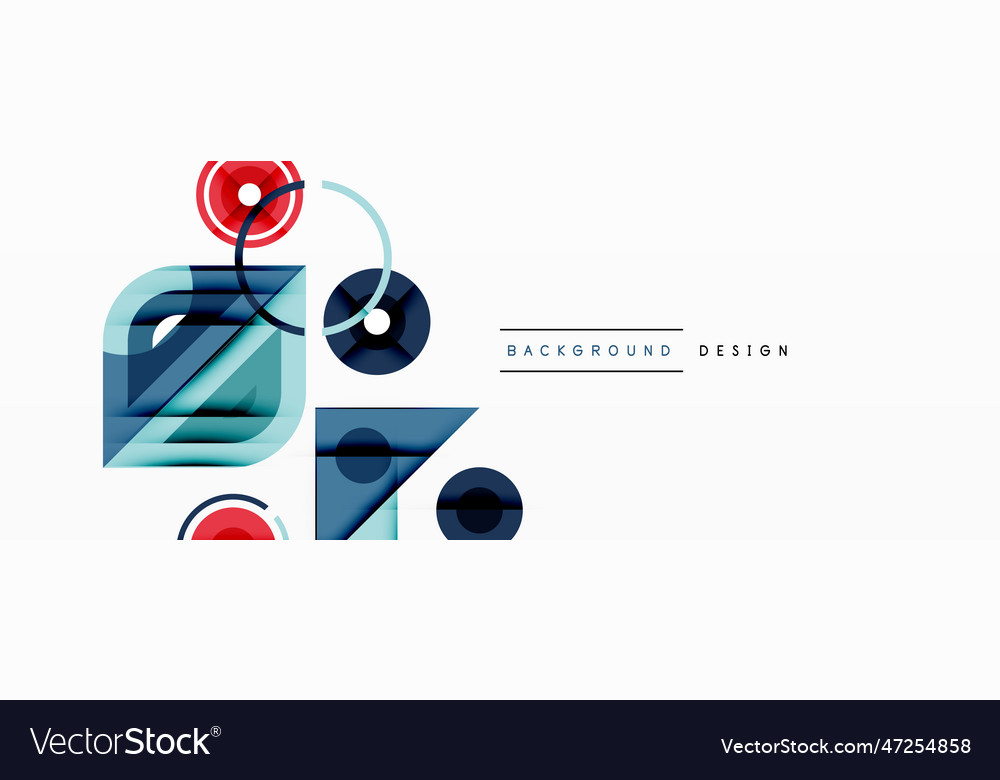 Colorful triangles and round shapes background Vector Image