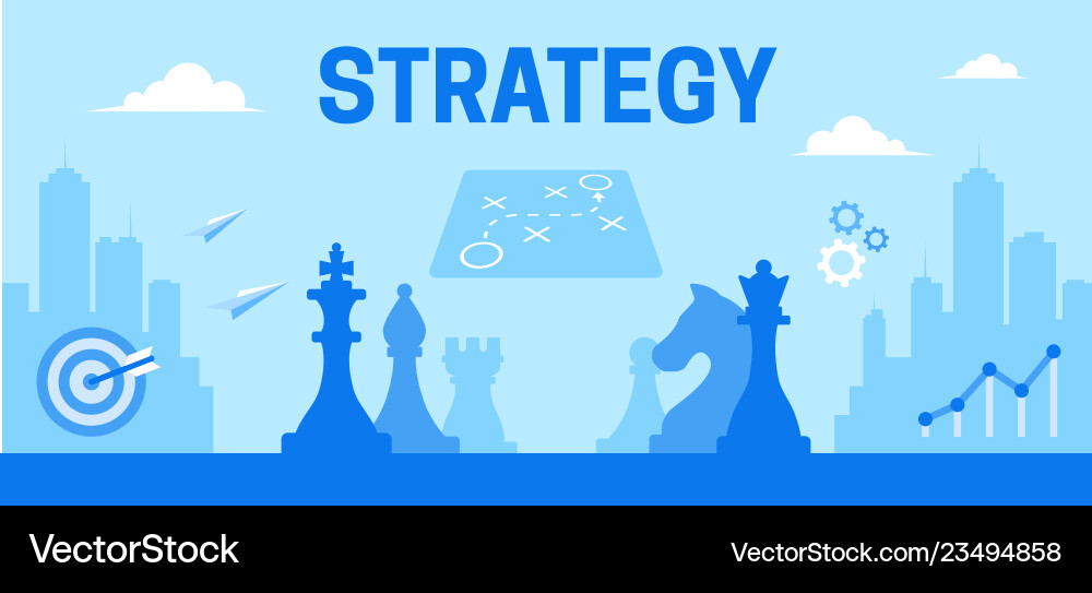 Colourful of strategy as a tool Royalty Free Vector Image
