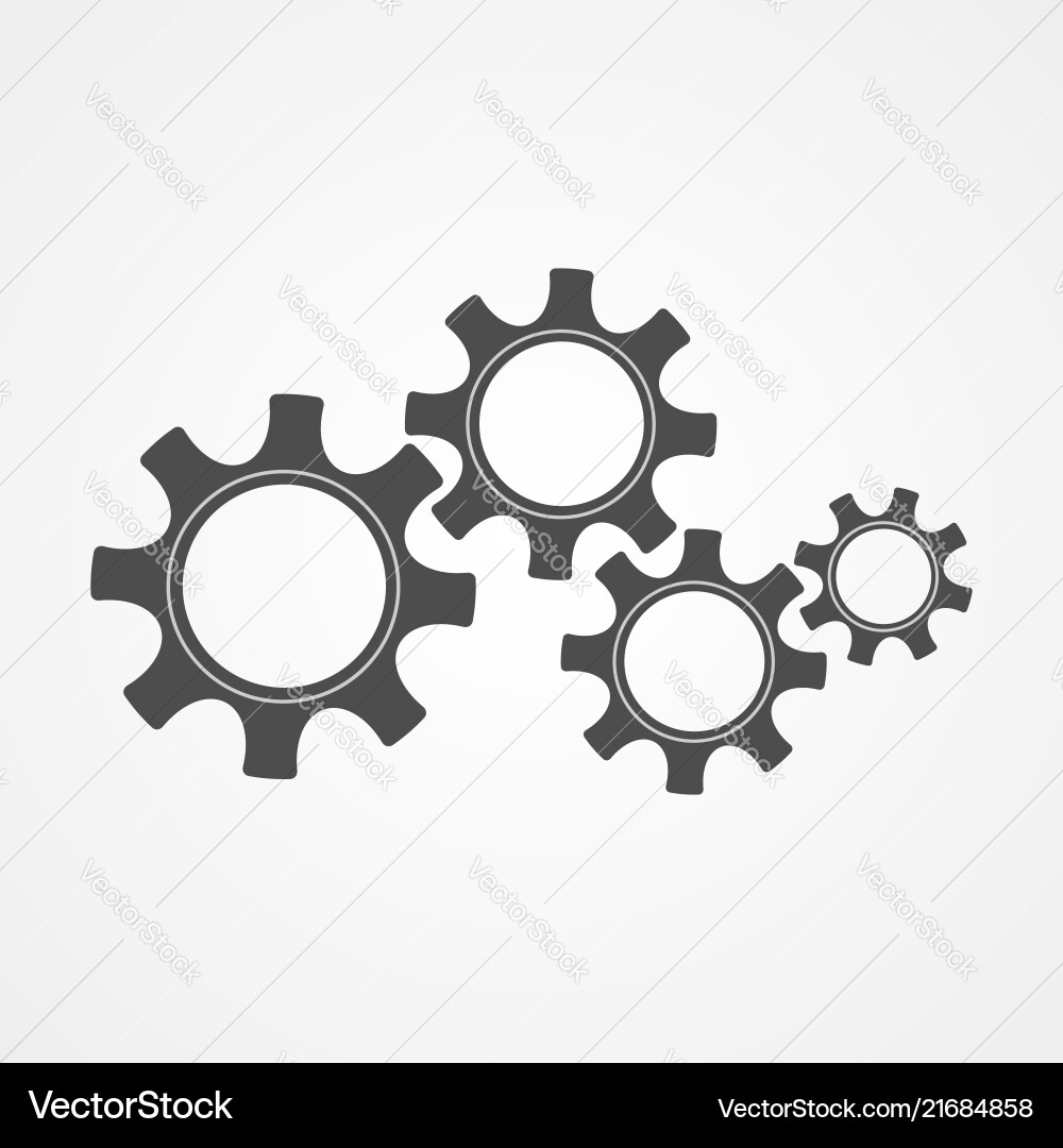 Cooperation concept black silhouette cog and gear Vector Image