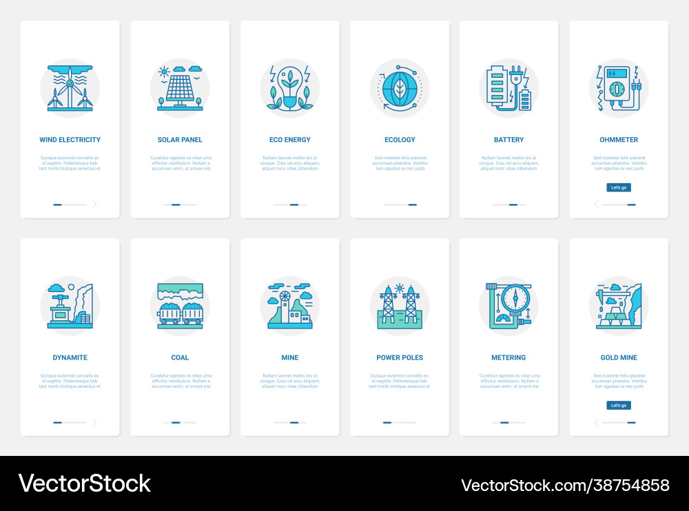 Electricity energy from renewable resources ux ui Vector Image