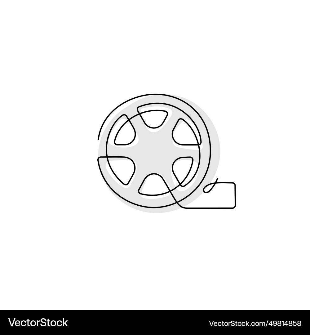 Film reel continuous line icon Royalty Free Vector Image